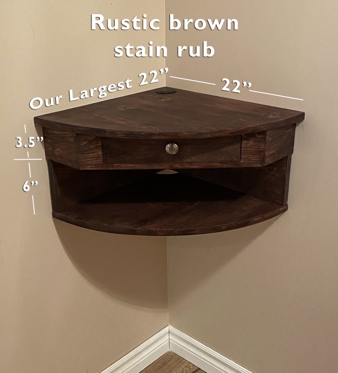 Rustic Corner Nightstand Larger Sizes Night Table - Etsy