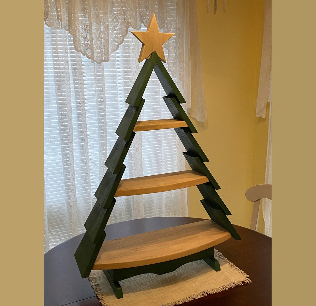 Christmas Tree Shelf Free Standing With Removable Star Tree Shelf - Etsy