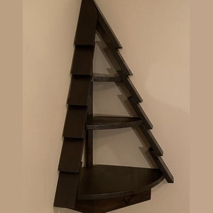 Corner Tree Shelf With Drawer - Christmas Shelf - Rustic Decor - Etsy
