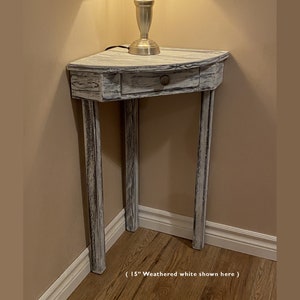 18 Inch Corner Table With Drawer - Rustic - Solid Pine - Etsy Canada
