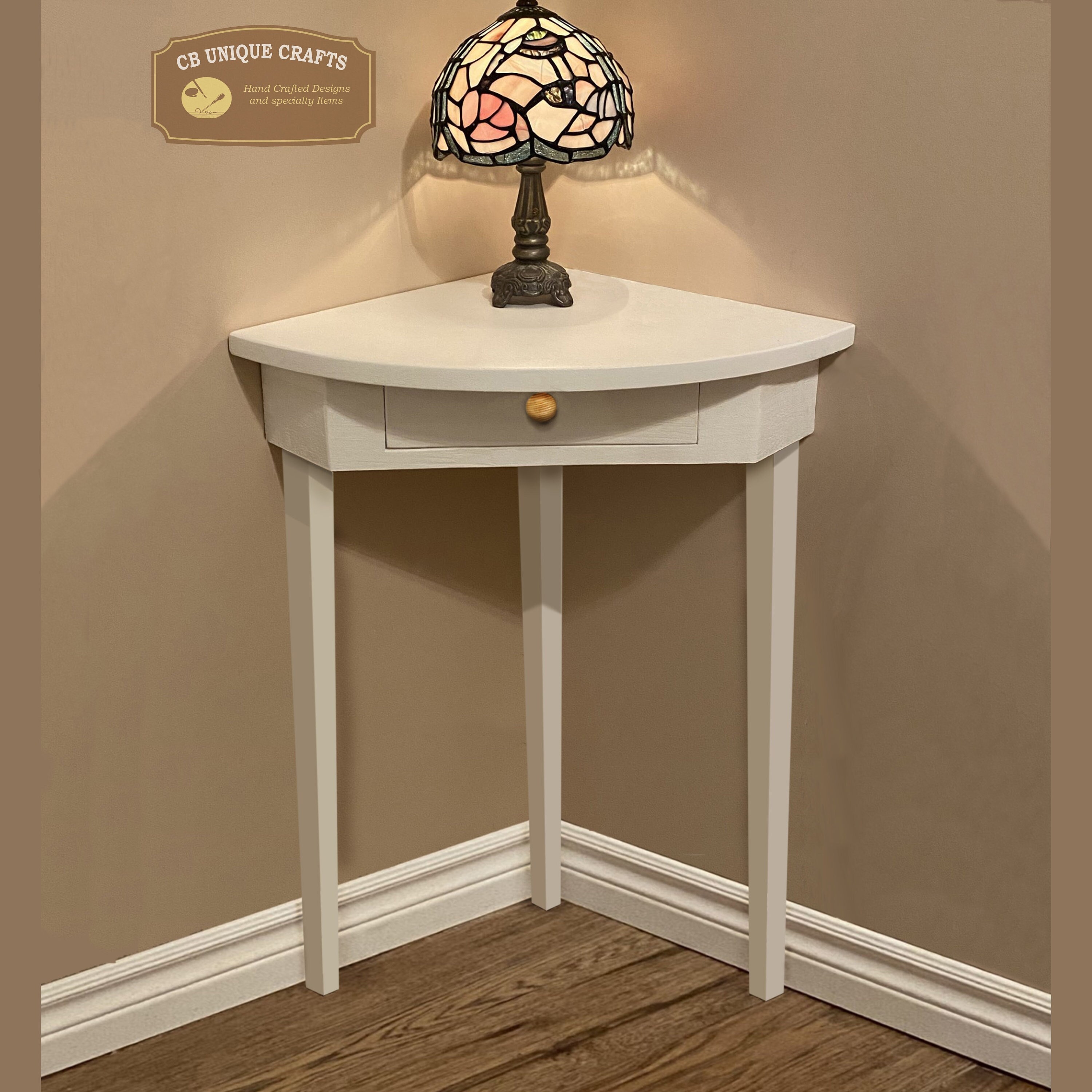 Corner Table With Drawer Solid Pine Construction - Etsy Canada