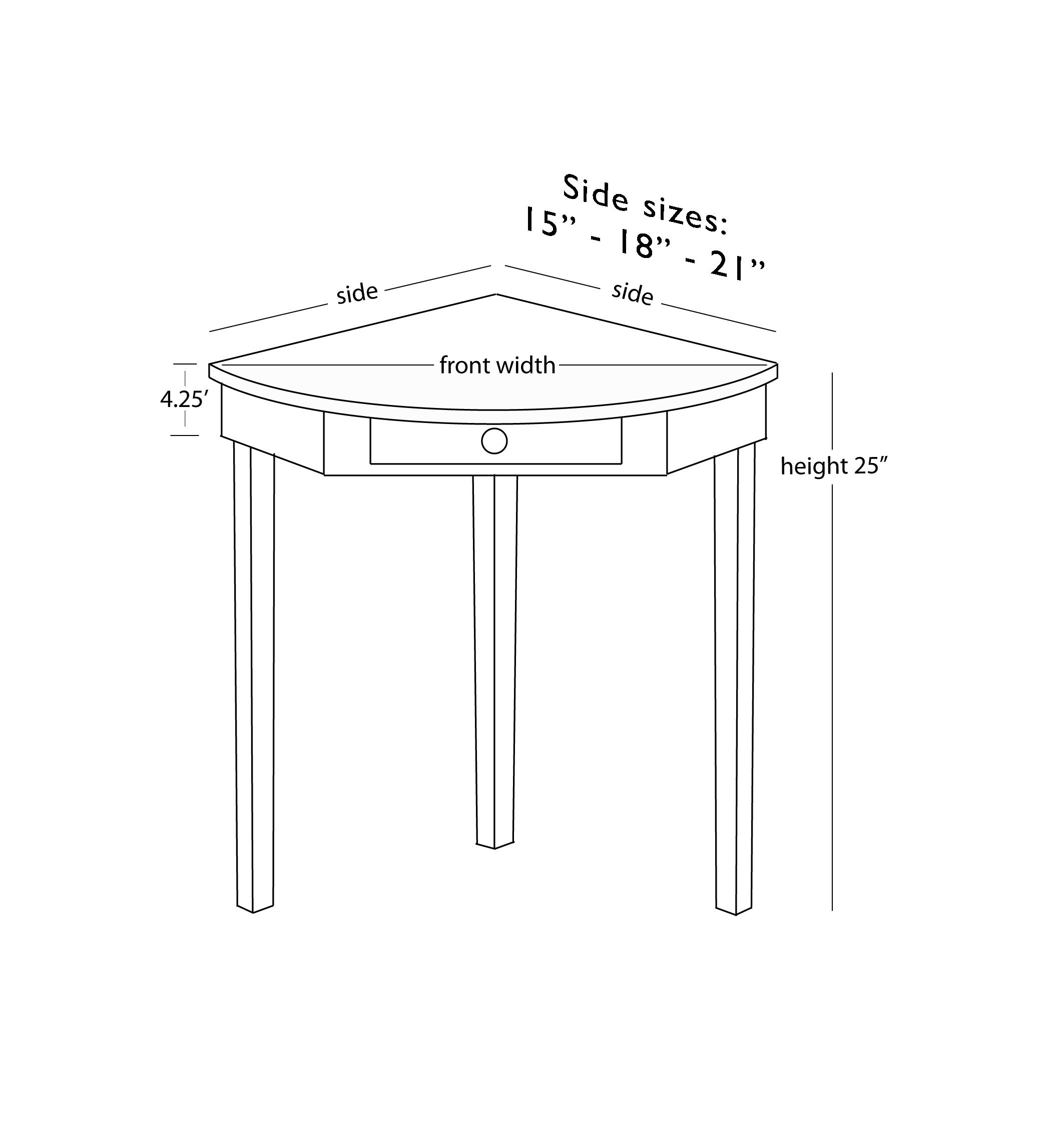 Corner Table With Solid Oak Top Corner Nightstand - Etsy