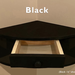 Corner Nightstand With Drawer and Shelf - Floating Nightstand - Etsy