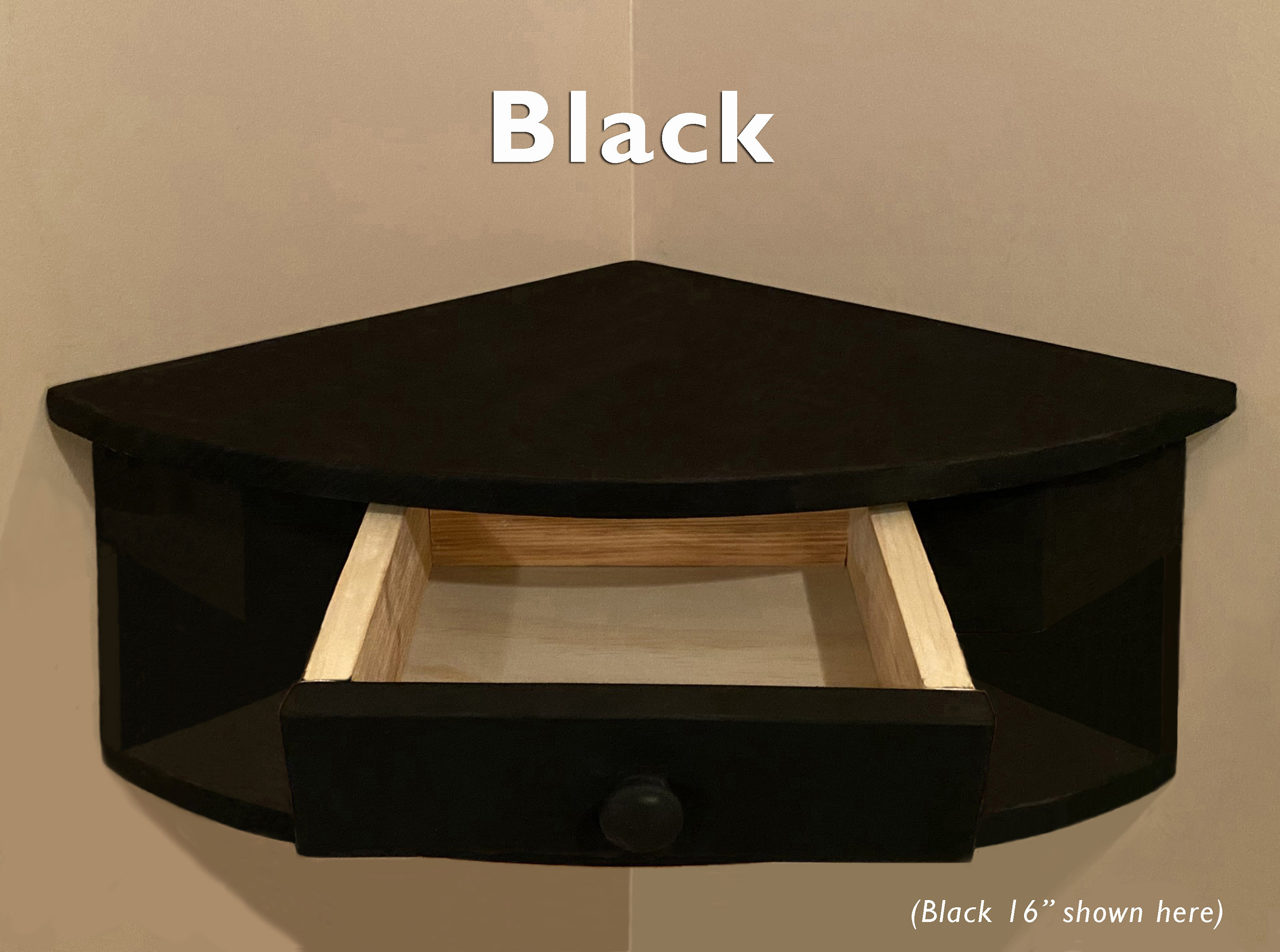 Corner Nightstand With Drawer and Shelf - Floating Nightstand - Etsy