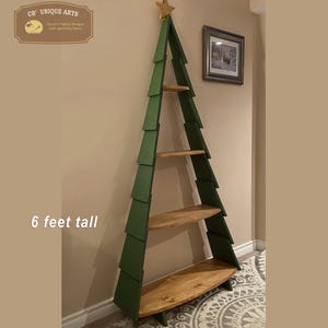 6 or 7 Foot Christmas Tree Shelf - Free Standing With Removable Star ...