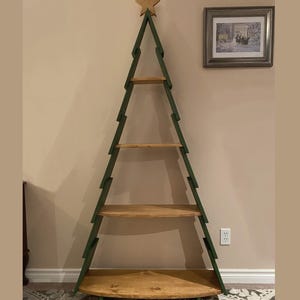 6 or 7 Foot Christmas Tree Shelf - Free Standing With Removable Star ...