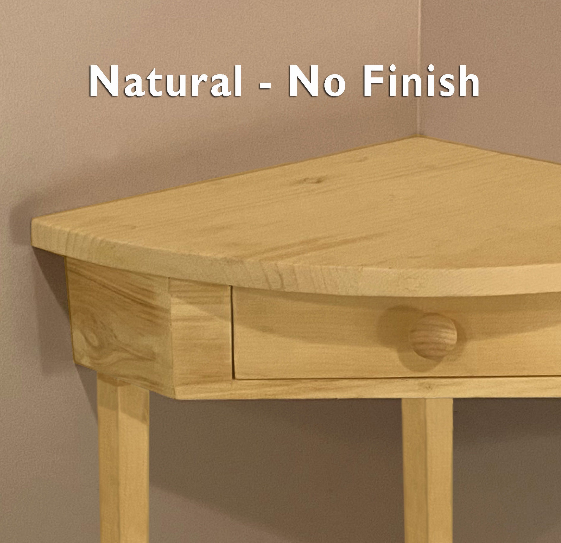 Corner Table With Drawer and Shelf - Nightstand - Accent Table - Solid ...