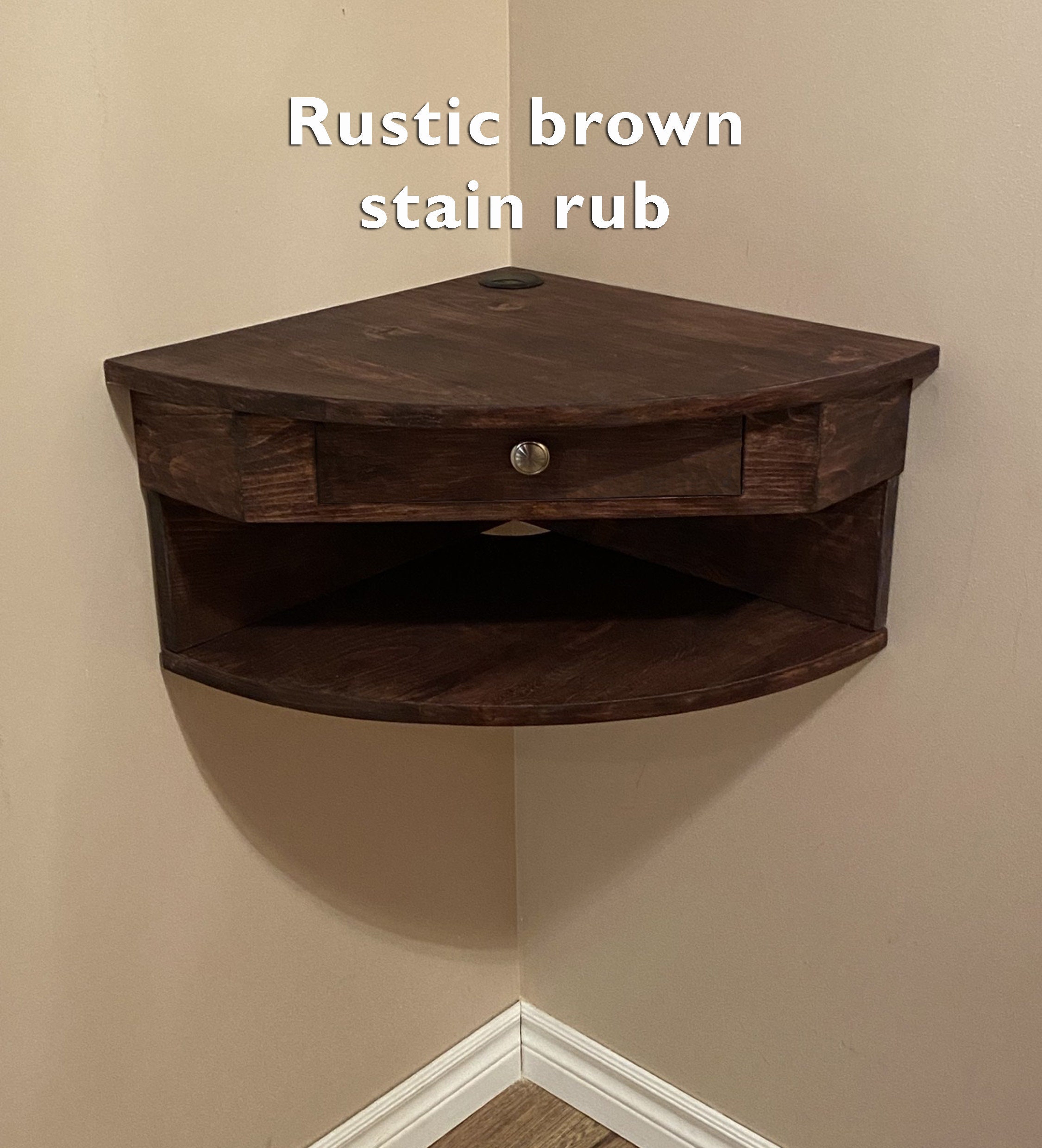 Corner Nightstand With Drawer and Shelf - Floating Nightstand - Etsy