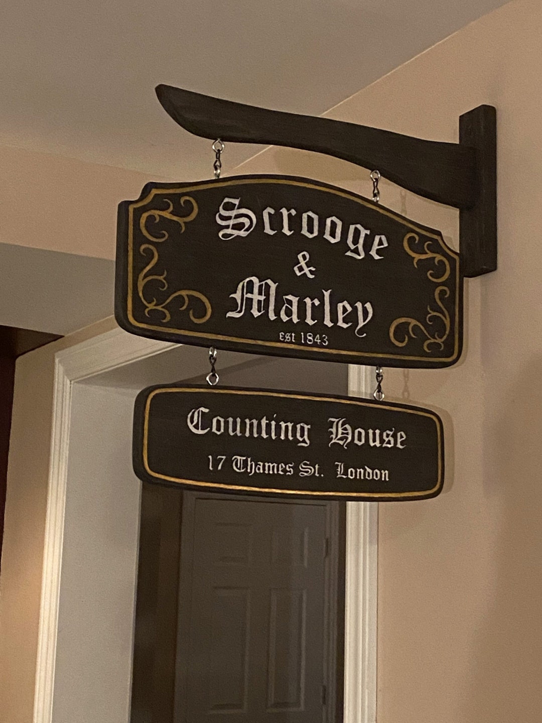 Deluxe Scrooge & Marley Hanging Sign A Christmas Carol - Etsy