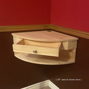 Corner Nightstand With Drawer and Shelf - Floating Nightstand - Etsy