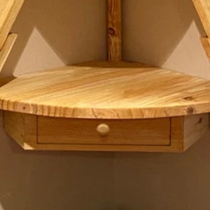 Corner Tree Shelf With Drawer - Christmas Shelf - Rustic Decor - Etsy