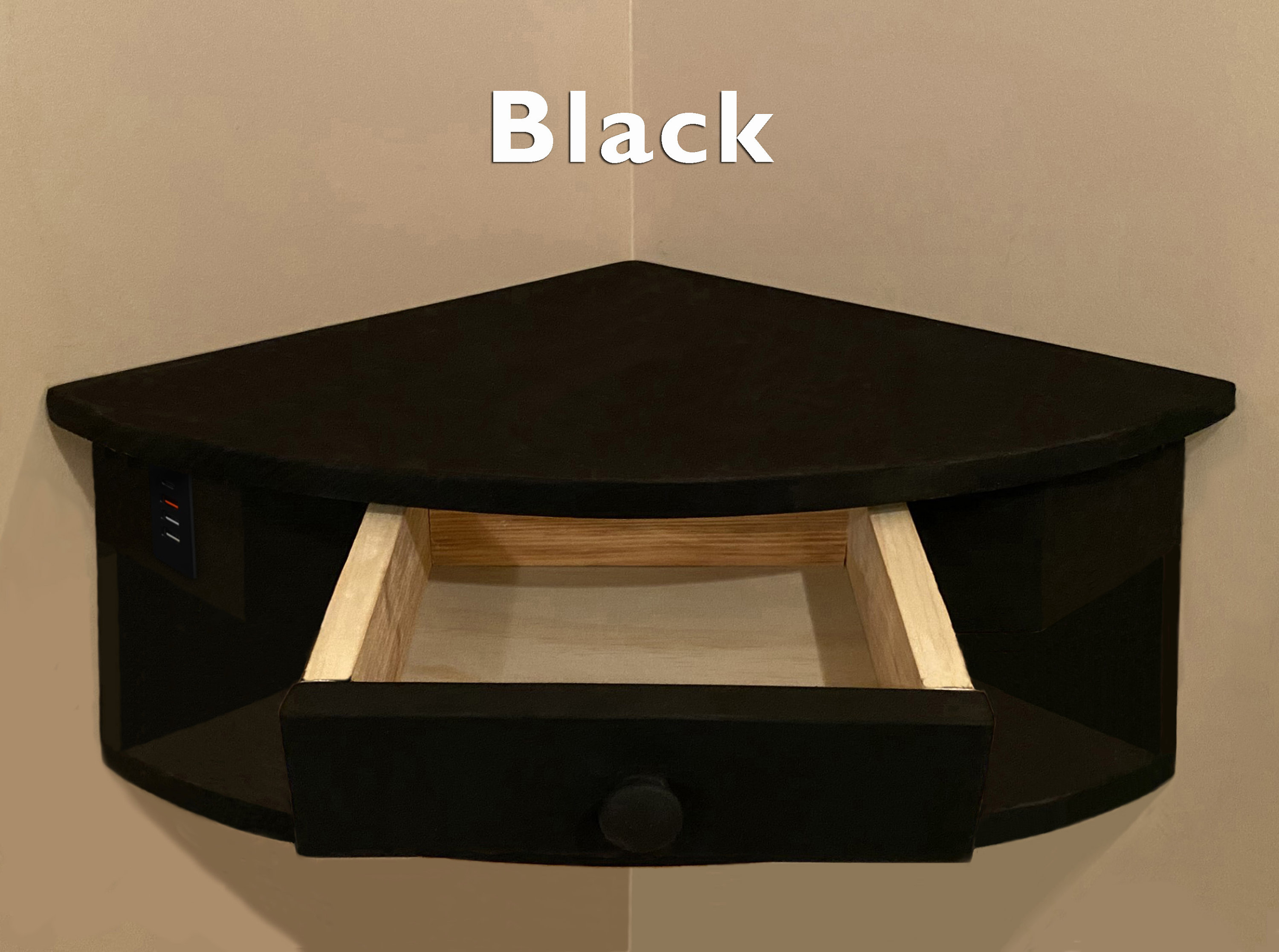 Corner Nightstand With USB Charging Hub - Etsy
