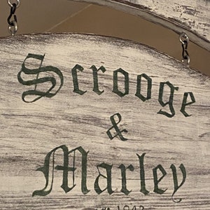 Scrooge & Marley Weathered Sign - Double Sided - Mounting Bracket - Etsy