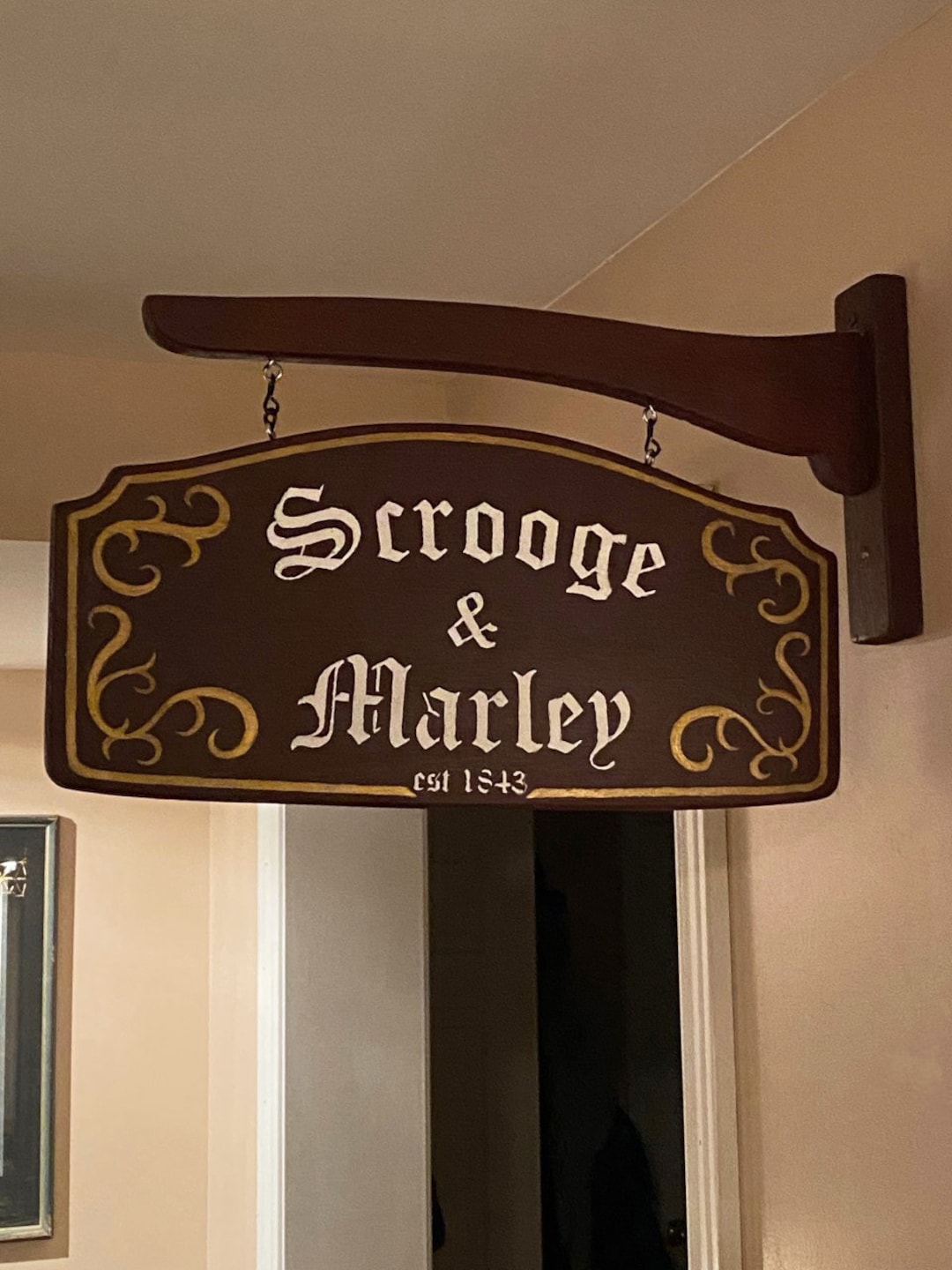 SCROOGE & MARLEY Hanging Sign - Etsy