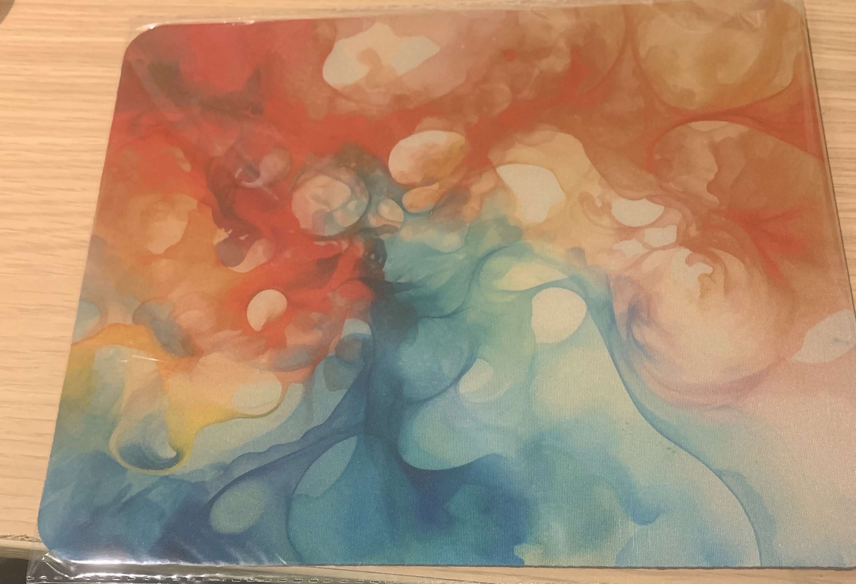 Abstract Watercolour Swirls Mouse Pad Unique Office Desk Accessory With ...