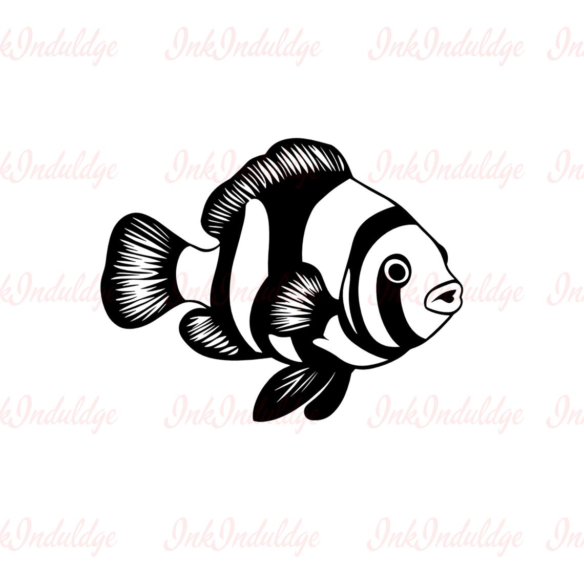 Clownfish SVG PNG Digital Download, Vector Fish Clipart, Marine Life ...