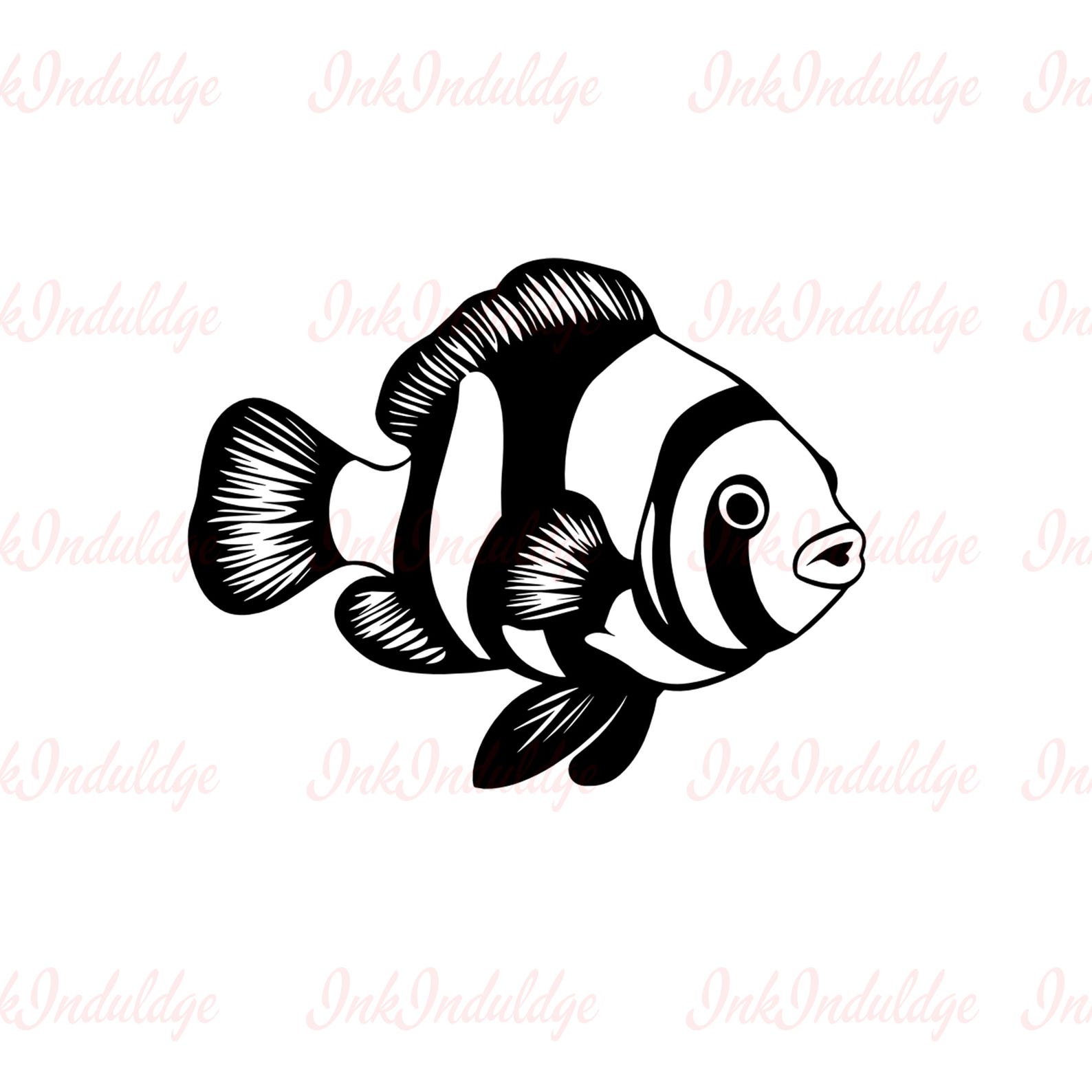 Clownfish SVG PNG Digital Download, Vector Fish Clipart, Marine Life ...