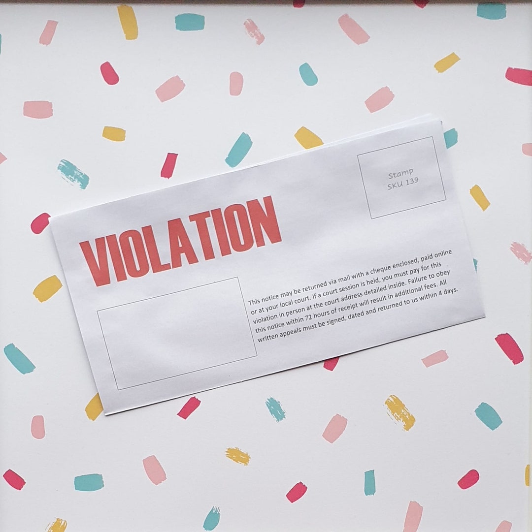 Violation Joke / Prank Letter Sent Direct to Your Victim Totally ...