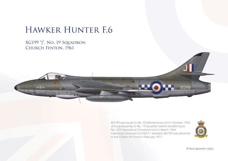 Hawker Hunter Aircraft Profile Artwork A4 Print - Etsy