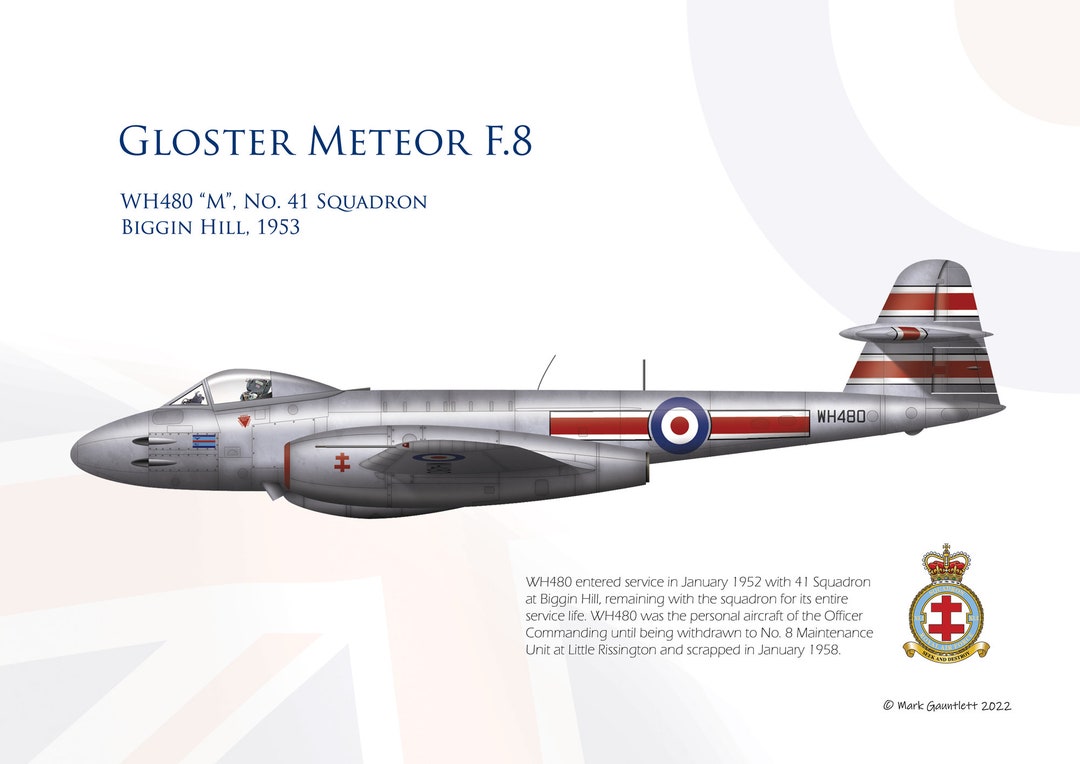 Gloster Meteor Aircraft Profile Artwork A4 Print - Etsy