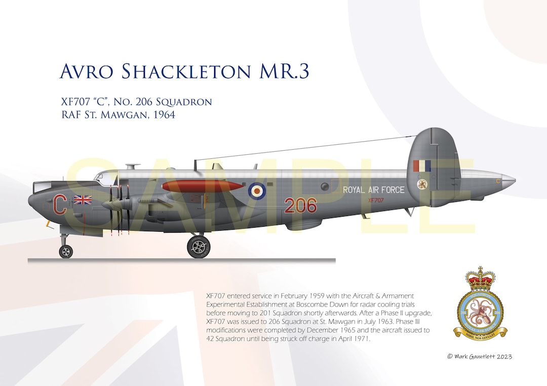 Avro Shackleton MR.3 Aircraft Profile Artwork A4 Print - Etsy