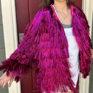 Taylor Swift Karma Jackets- CUSTOM MADE Tinsel Fringe Jacket - Etsy