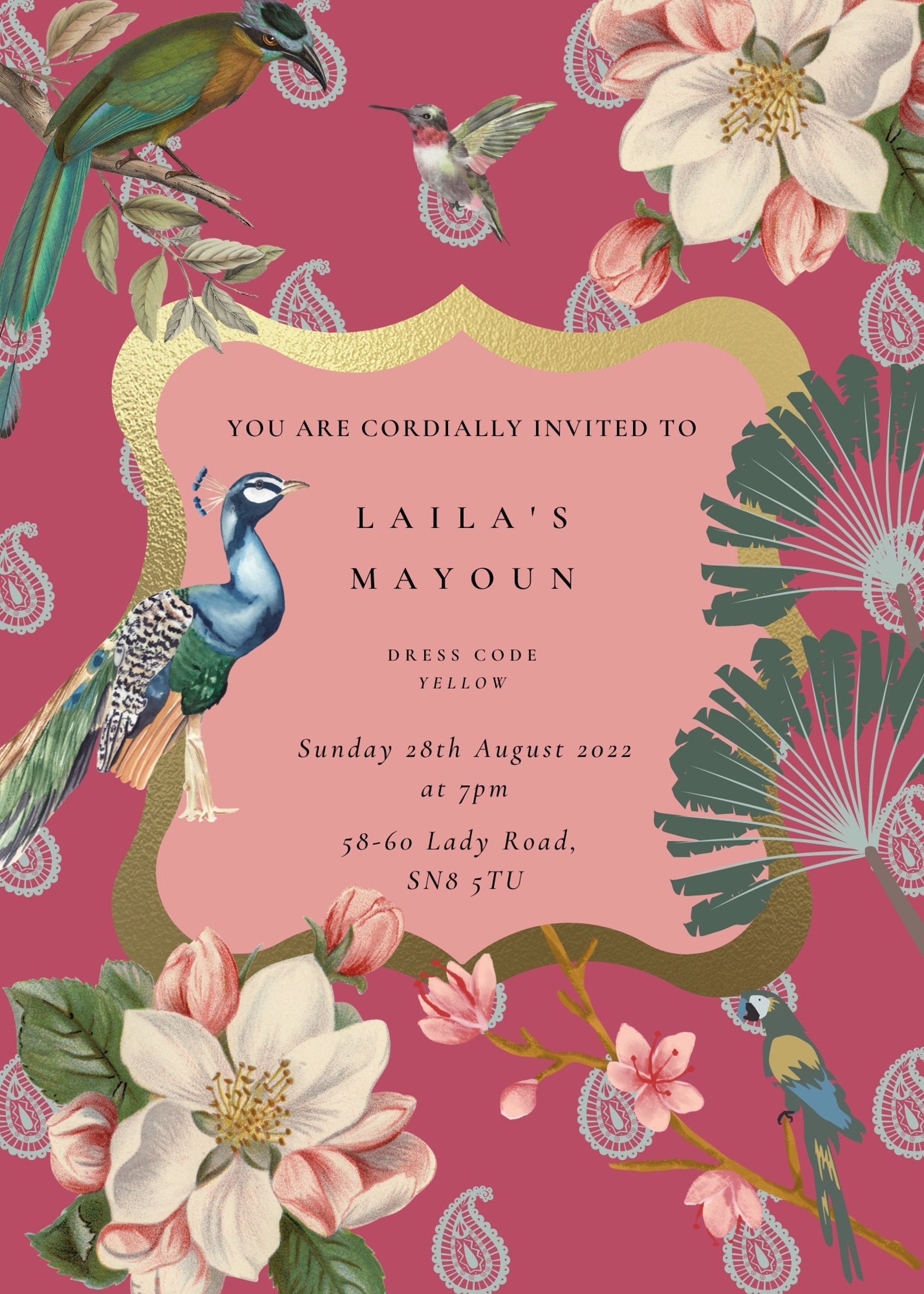 Mayoun/mehndi Invitation - Etsy