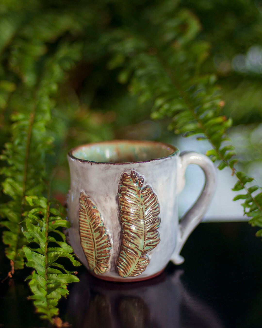 Fern Leaf Mug 3d, Botanical Pottery, Handmade Ceramic Coffee Mug ...