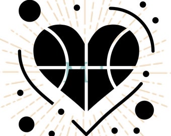 Basketball With Heart SVG Digital File Basketball Digital - Etsy