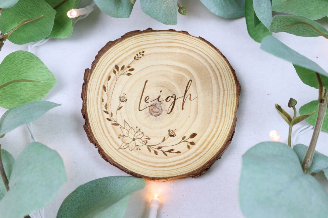 Personalised Wooden Log Slice - Ideal for Wedding Guests Table ...
