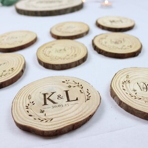 Personalised Wooden Log Slice - Ideal for Wedding Favour 8-9cm - Etsy