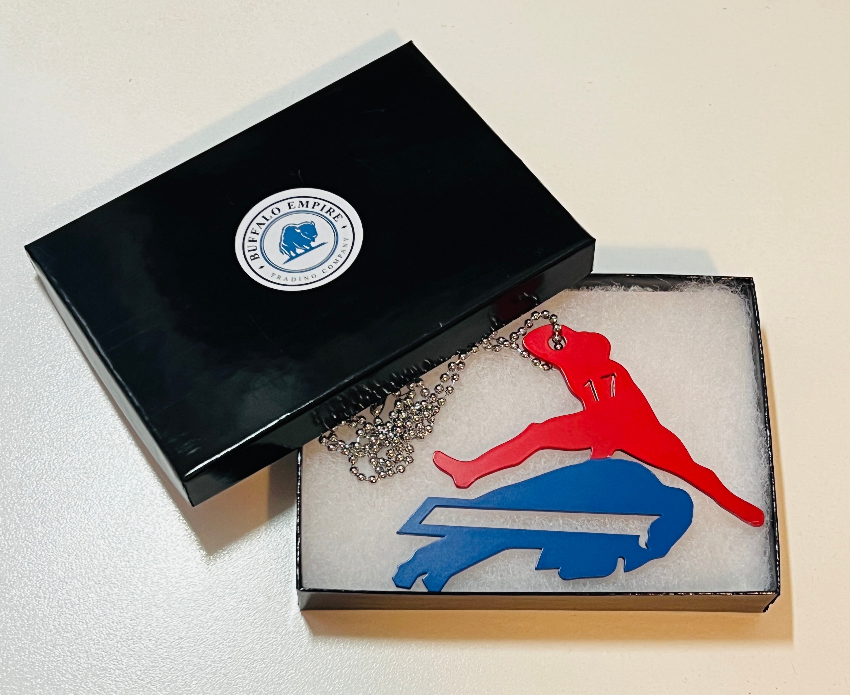 Buffalo Bills "#17 Josh Allen" Aluminum Pendant Necklace (w/26" Chain ...