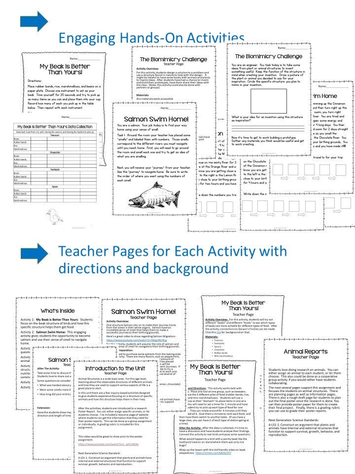 Plant and Animal Structures Science Units - Etsy