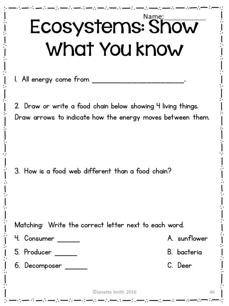 Ecosystems Science Unit - Etsy