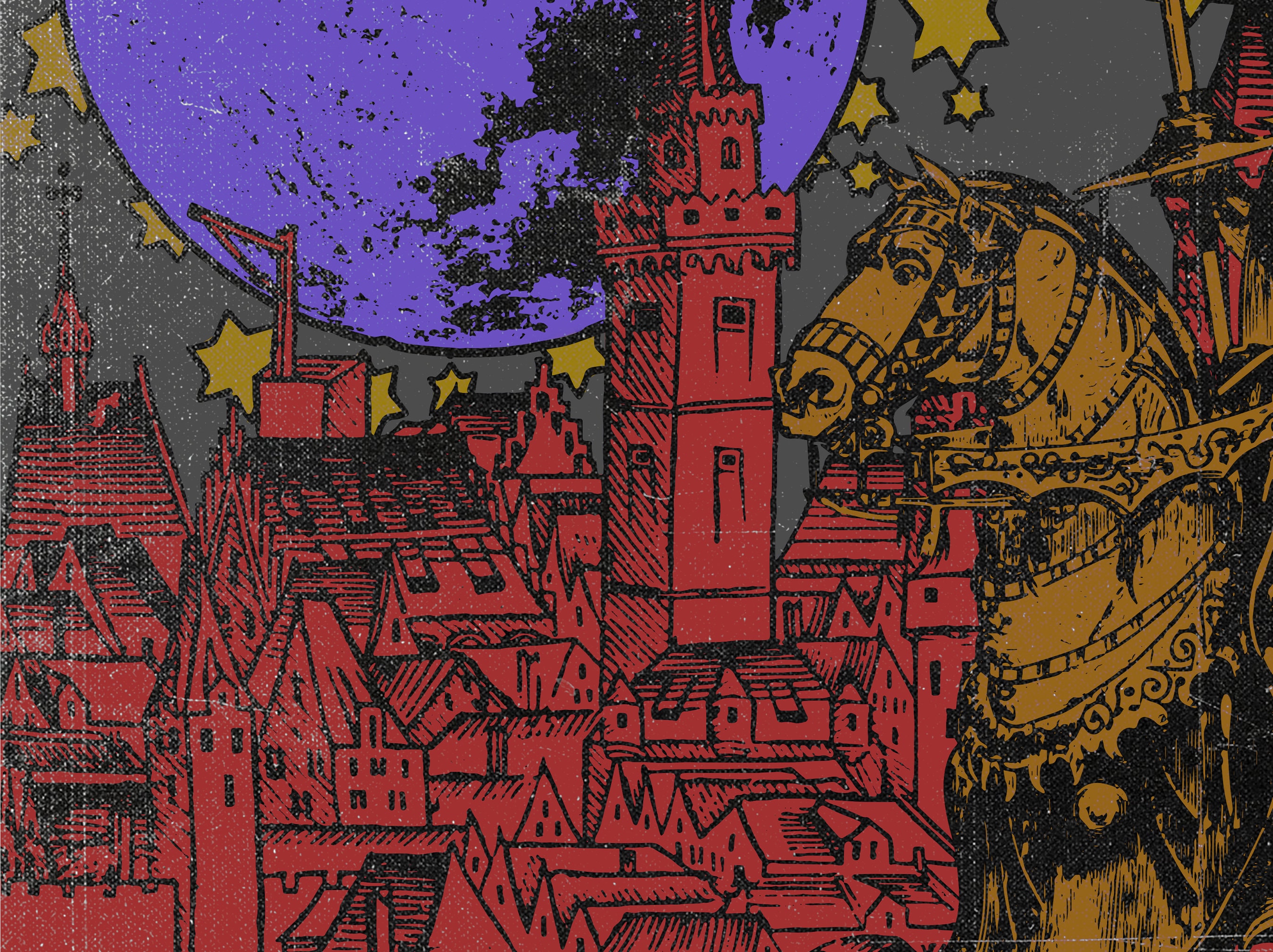 The Moon Knight Medieval Art Print Original Art Premium - Etsy