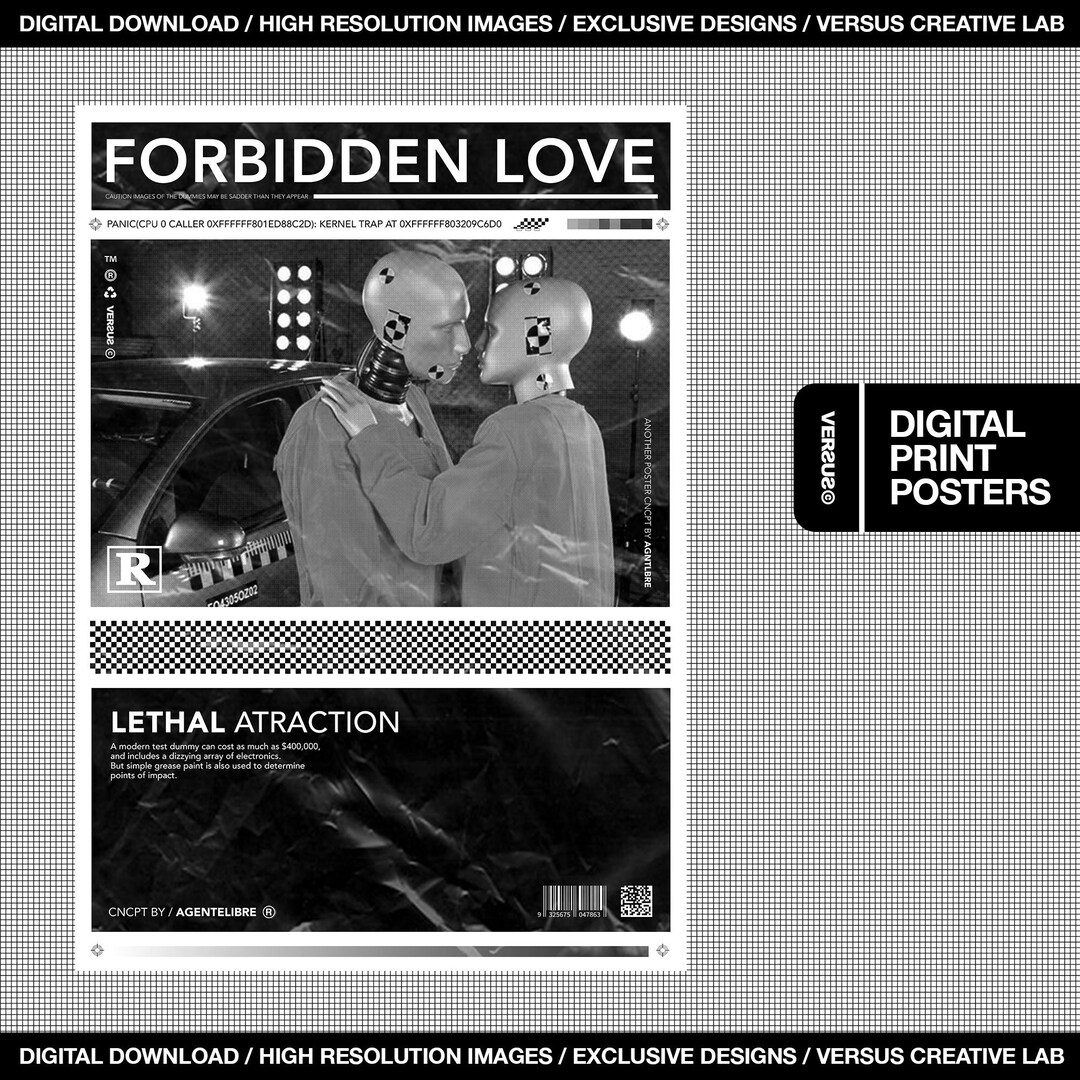 FORBIDDEN LOVE Poster (bw Version) - Etsy