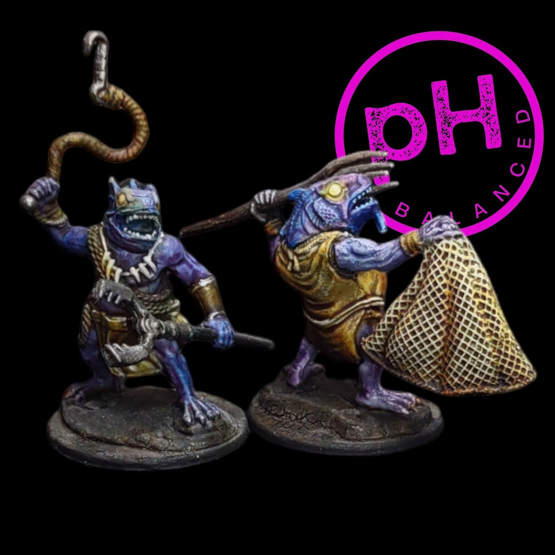 Painted Dnd Monsters Kua Toa and Kua Toa Whip - Etsy