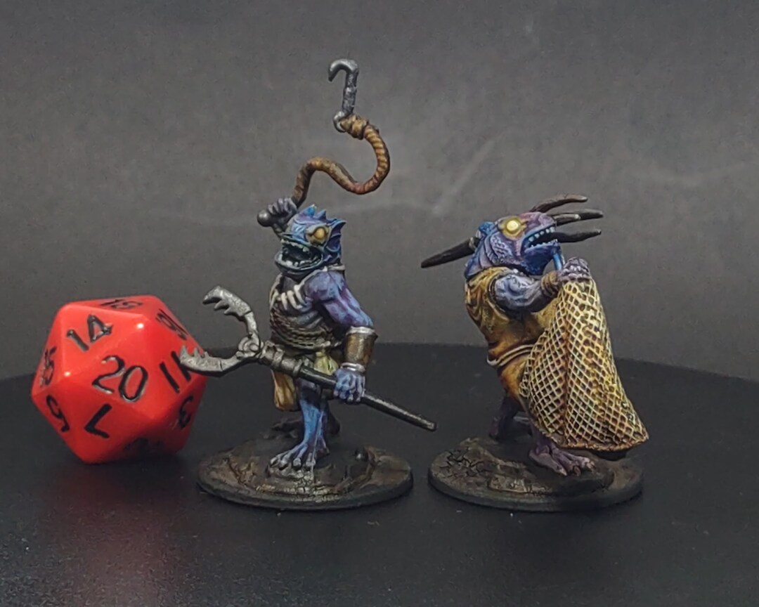 Painted Dnd Monsters Kua Toa and Kua Toa Whip - Etsy