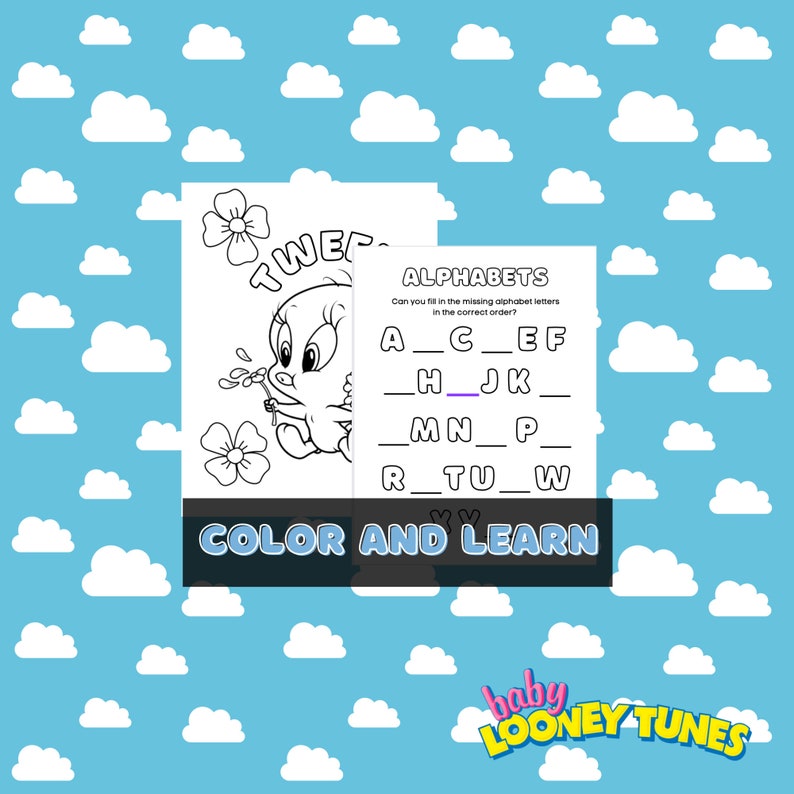 Coloring Pages: Easy Cartoon Baby Looney Tunes Coloring Pages - Etsy