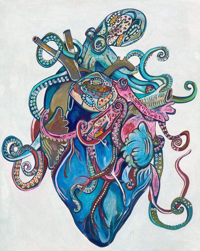 Octopus Heart - Etsy