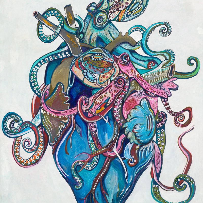 Octopus Heart - Etsy