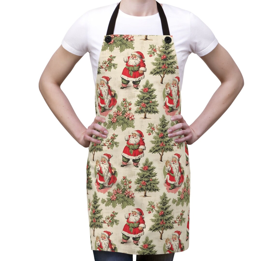Vintage-themed Christmas Apron AOP Vintage Santa Holiday - Etsy