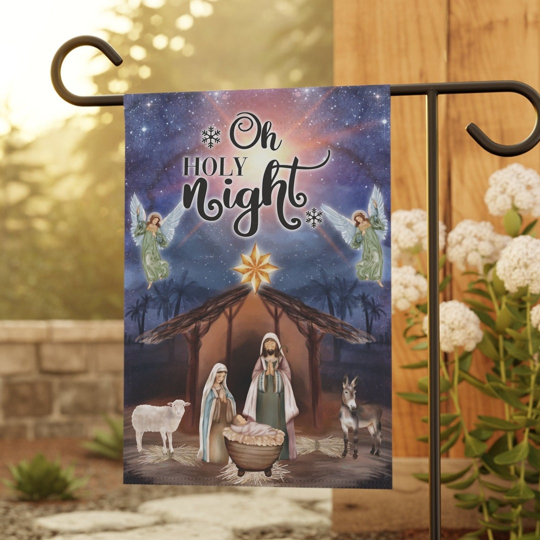 Christmas Nativity Garden & House Banner, Outdoor Decor, Garden Flag ...