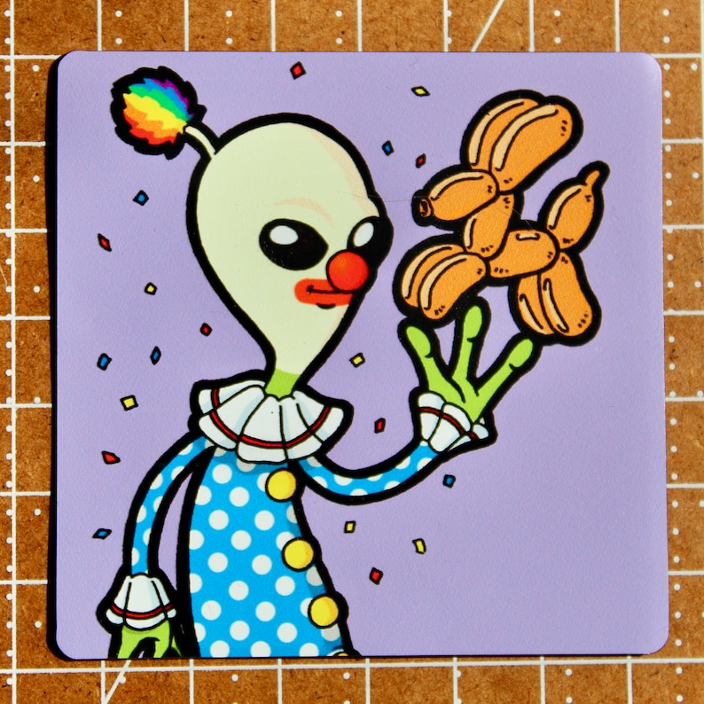 Symon the Alien Clown - Fridge Magnet - Etsy