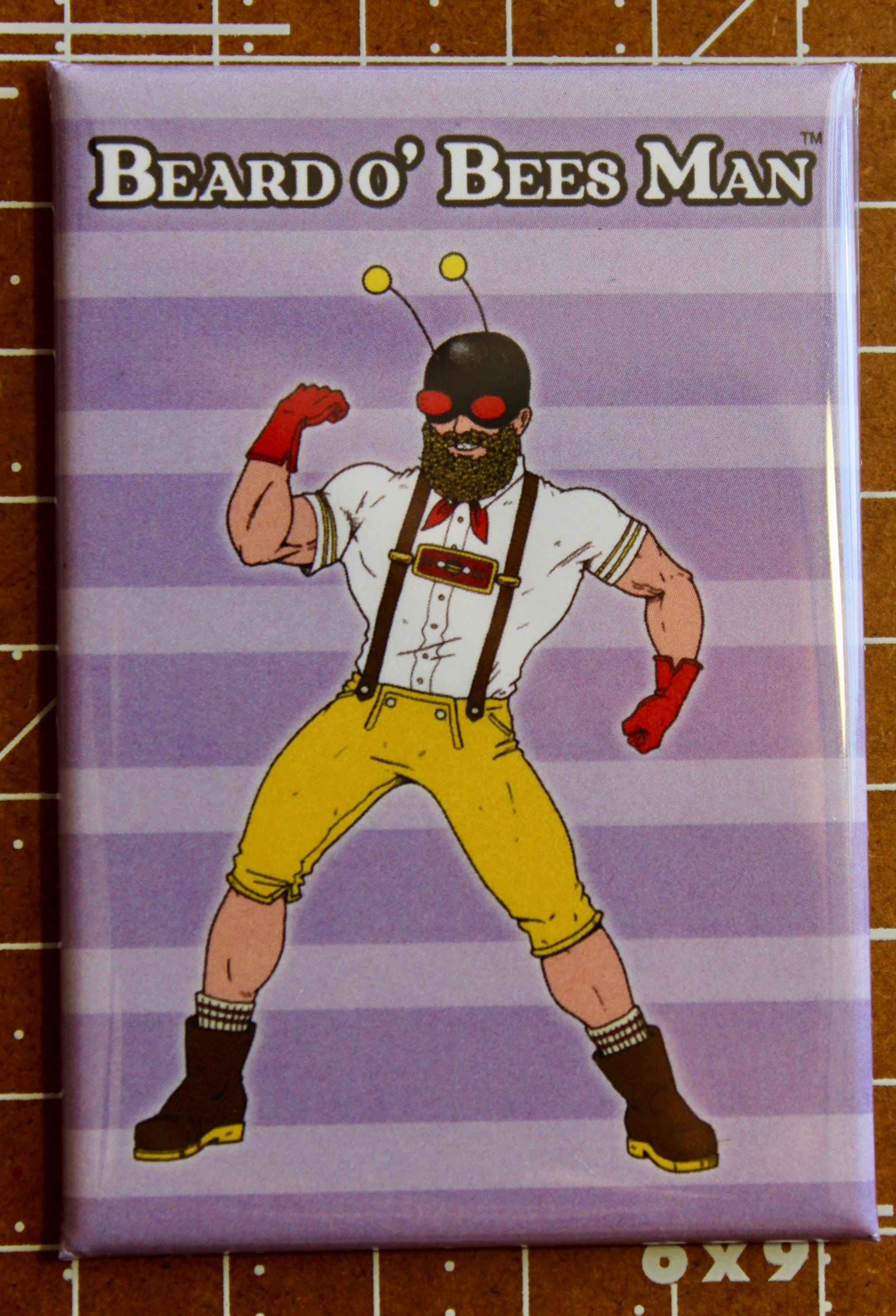 Beard O’ Bees Man - 2” X 3” Fridge Magnet - Etsy