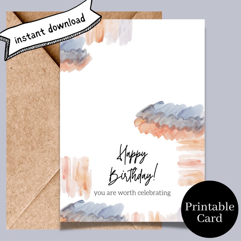 Printable Birthday Card, Printable Bday Card, Downloadable, Printable ...