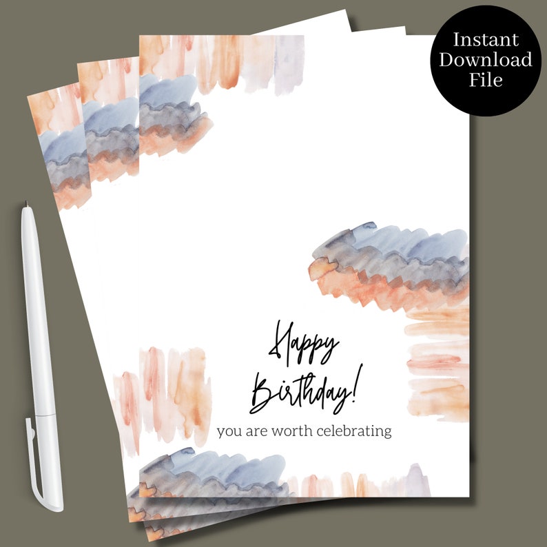 Printable Birthday Card, Printable Bday Card, Downloadable, Printable ...