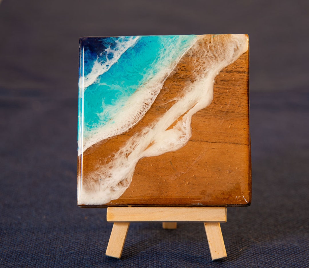Resin Ocean Wave Art Tiles Coasters or Trivets. 6 X 6 Inch - Etsy