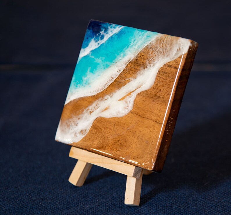 Resin Ocean Wave Art Tiles Coasters or Trivets. 6 X 6 Inch - Etsy