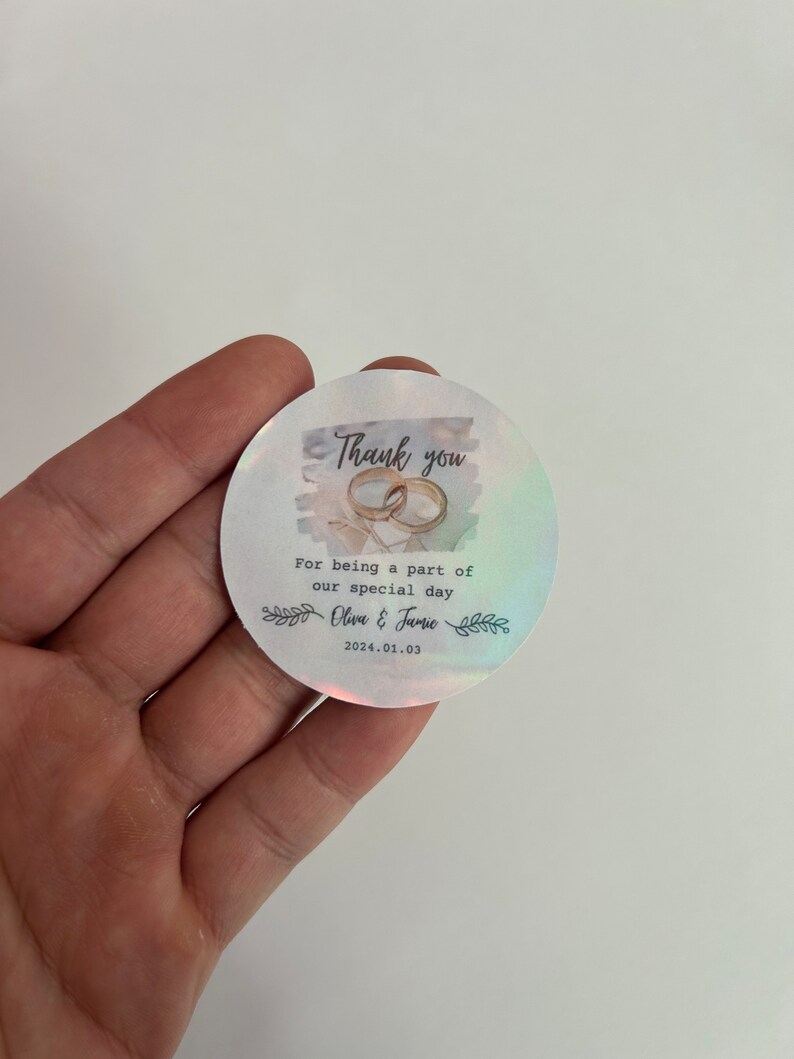 Custom Wedding Thank You Sticker - Etsy